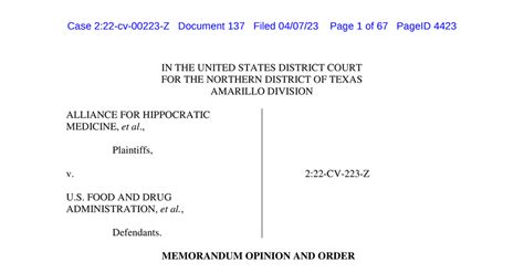 Read The Court Decision Invalidating F D A Approval Of Mifepristone