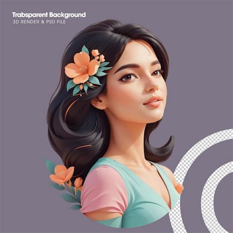Premium Psd Psd 3d Character Female Isolated Illustration