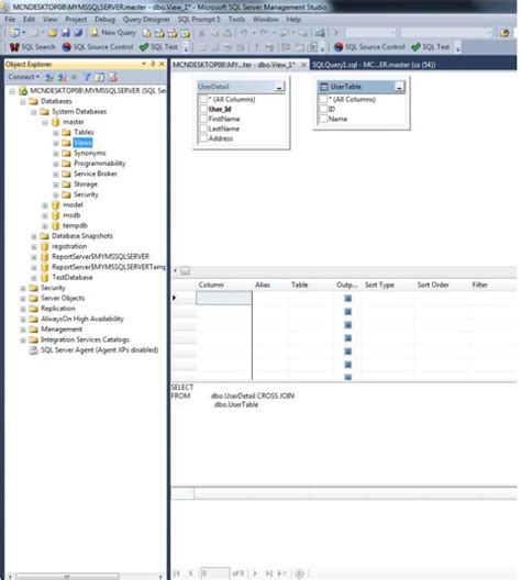 creating a view visually in sql server 2012