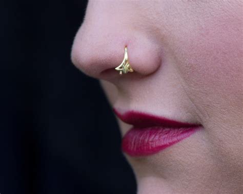 Gold Nose Ring Gold Nose Hoop Indian Nose Ring Tribal Nose Etsy