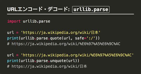[b python] pythonでurlエンコード・デコード（urllib parse quote unquote） note