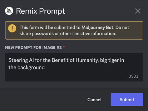 discord py interactions with remix variation modal in midjourney