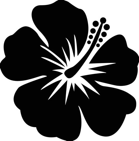 Hibiscus Icon On White Background Hibiscus Flower Sign Black Hibiscus