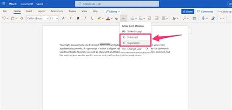 how to write subscripts in microsoft word