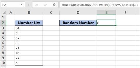 learn how to find a random number from a list in excel