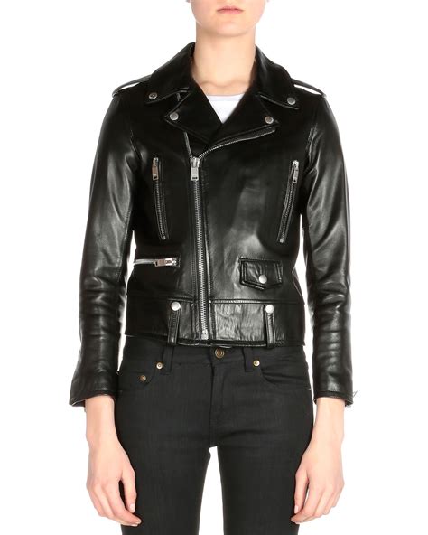Saint Laurent Classic Leather Moto Jacket In Black Lyst
