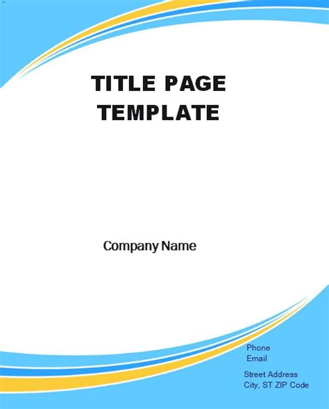 10 title page template template business psd excel word pdf