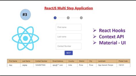 how to build reactjs multi step form app 3 hooks usestate