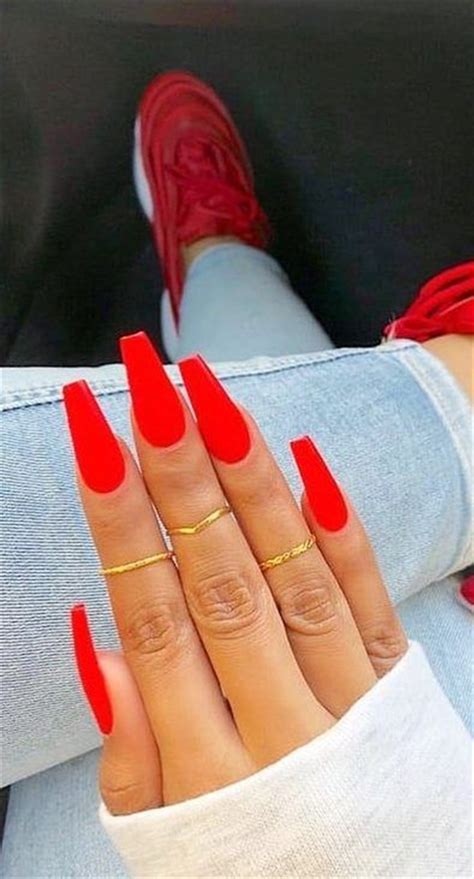 Red Coffin Acrylic Nails Updated 30 Bold Red Acrylic Nails For 2020