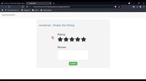 creating a simple star rating using javascript tutorial demo youtube