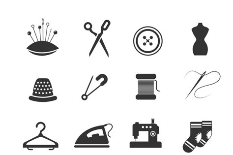 Sewing Fashion Needlework Tailor Vector Icons By Microvector
