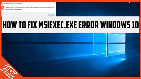 how to fix msiexec exe error windows 10 solve msiexec exe error