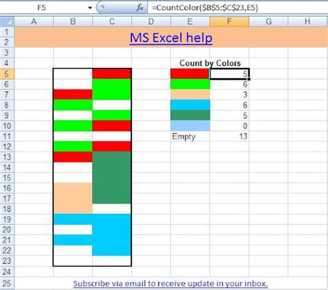 microsoft excel and vba help vba code count using color
