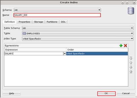 how to create index in oracle view create info