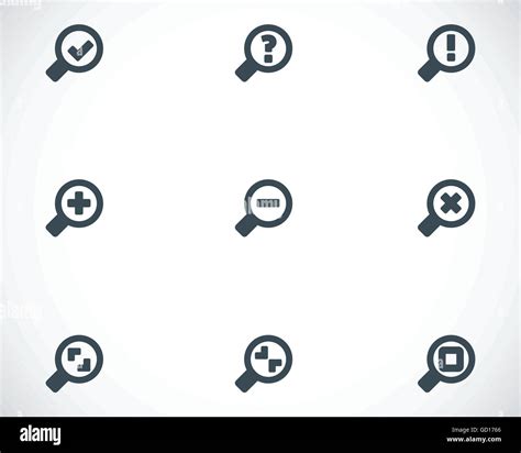 Vector Black Magnifying Glass Icons Set Stock Vector Image And Art Alamy