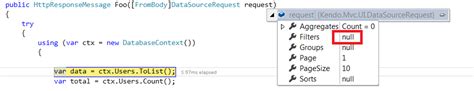 angularjs kendo grid server side filtering sending null as a filter