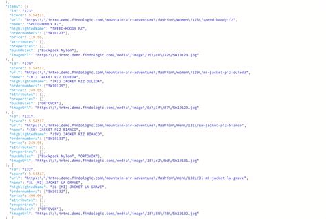 json vs xml api findologic on site search solution with a i