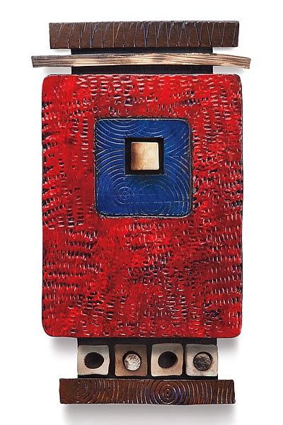 Red Tile Shard By Rhonda Cearlock Ceramic Wall Sculpture Artful Home