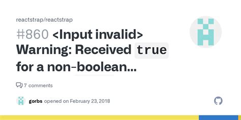 warning received `true` for a non boolean attribute `valid` · issue