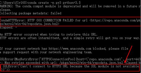 fix conda sslerror can t connect to url because the