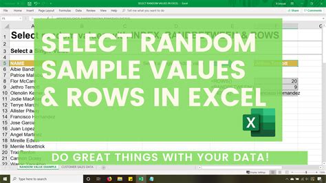 select random sample values and rows using excel anthony