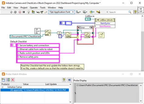 checklist dashboard bug found and fixed labview version ni labview