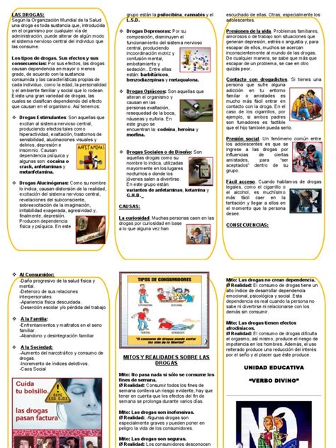 Triptico De Las Drogas Pdf La Dependencia De Sustancias Drogas