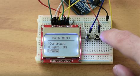 Меню на ЖК дисплее nokia 5110 с arduino electronics lab proyectos