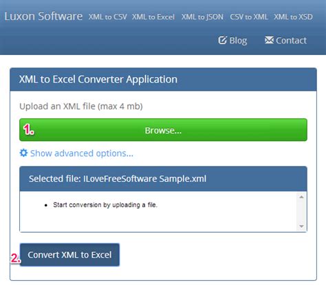 2 free websites to convert xml to excel format