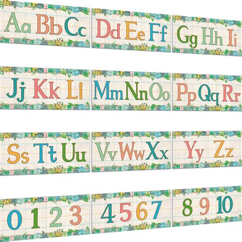 Buy 12 Pieces Alphabet Bulletin Board Strips Set Alphabet Line Abc