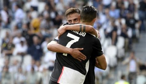 Cristiano Ronaldo Kisses Paulo Dybala During Juventus Vs Inter Milan