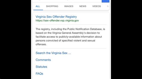 Virginia Sex Offender Registry Search Youtube