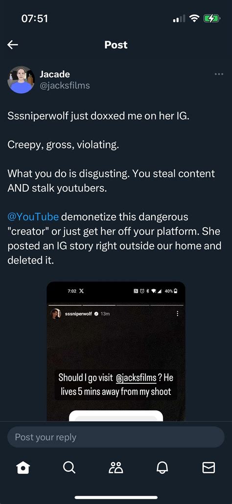 Sssniperwolf Just Doxxed Jacksfilms After Months Of Calling Her Out For