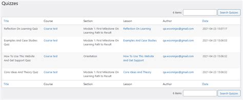 lifterlms quiz list overview knowledge base