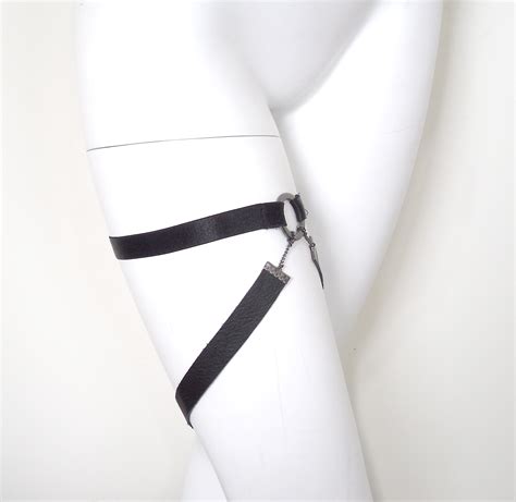 Leather And Elastic Garter Band Lovelornlingerie