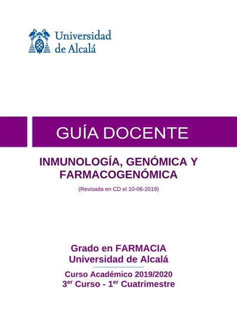 Pdf InmunologÍa GenÓmica Y FarmacogenÓmica · 2019 12 19 · 3
