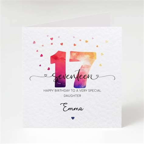 17th Birthday Card Etsy Uk