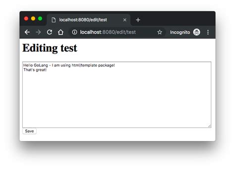 golang tutorial web application part 3 adding edit capability 2020