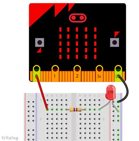 breadboard layout micro bit lesson 2 controlling leds on breadboard