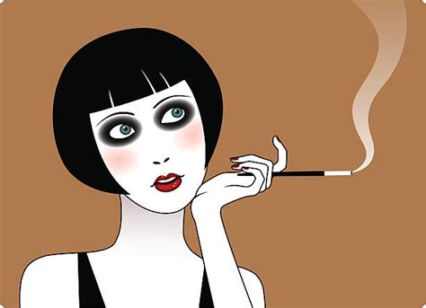 Woman Smoking Cigarette Clip Art