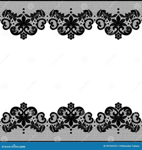 Floral Lace Pattern Stock Vector Illustration Of Black 39745578