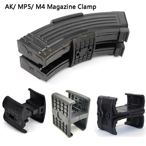 tactical dual magazine clip for ak 47 m4 mag59 mp5 hunting parallel