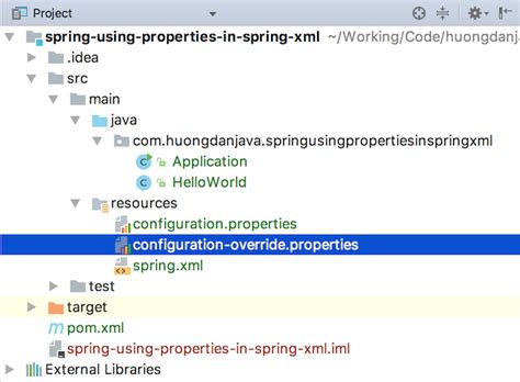 using properties in spring configuration file huong dan java
