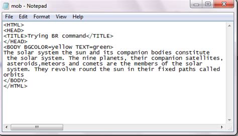 line break tag ~ html coadings