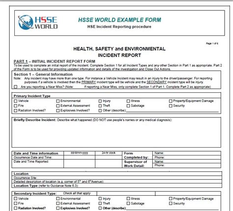 Health And Safety Incident Report Form Template For 2023 Besttemplates234