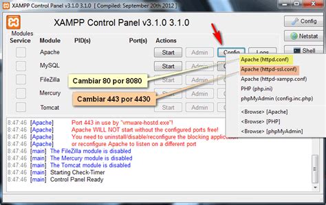corregir error al iniciar apache con xampp hosting nicaragua