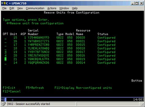 remove disk units from asp using sst