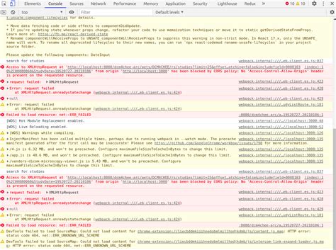 facing cors header error while integrating dcm4chee with ohif viewer