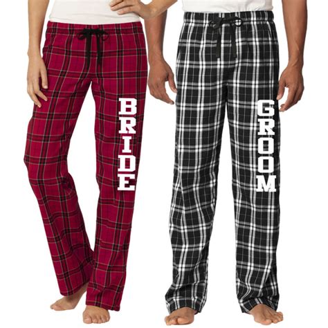 Bride And Groom Flannel Pants Set Personalized Brides