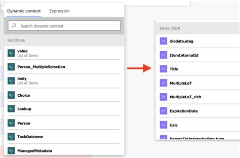 how to get back dynamic content after filter array in power automate